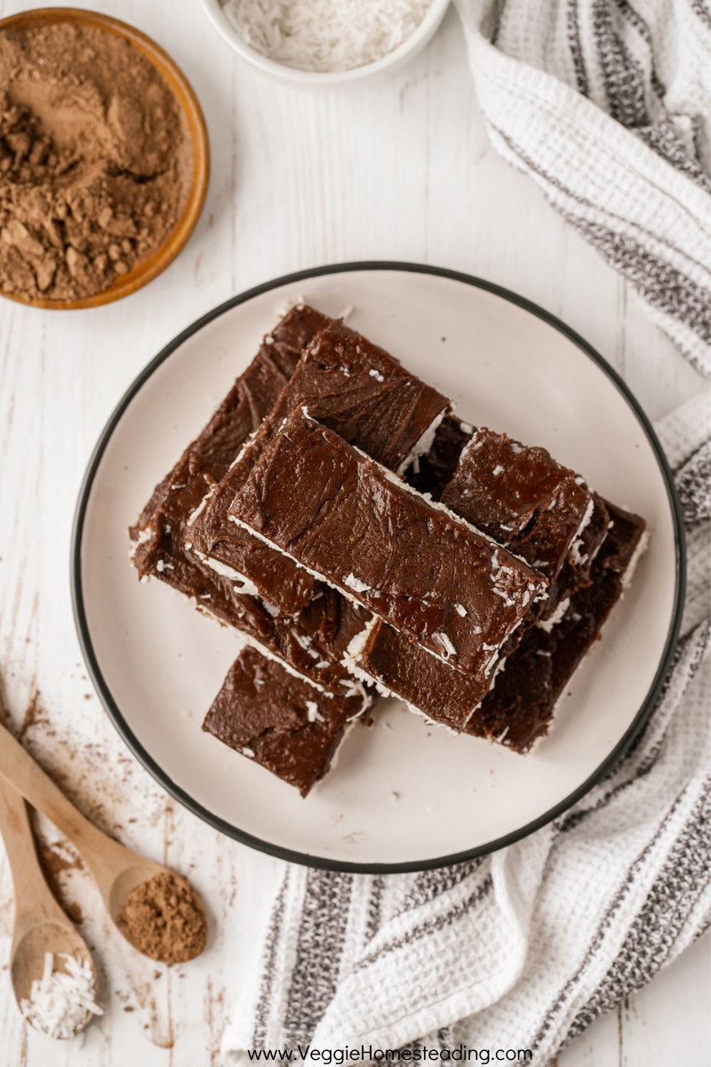 Raw Coconut Fudgy Bars: Healthy & Delicious No-Bake Treats - Veggie ...